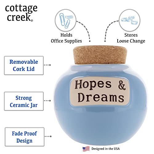 Cottage Creek Hopes and Dreams Jar, Ceramic Keepsake Jar, Wedding Wishes, Friend Gifts
