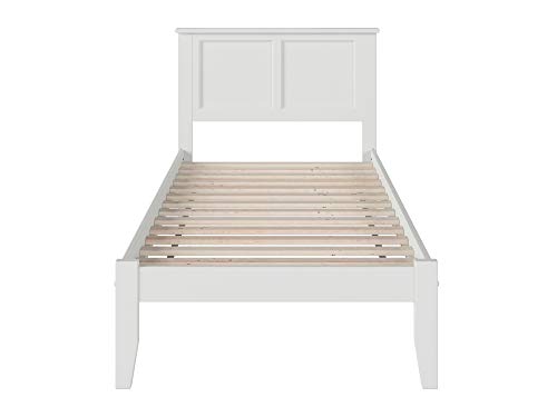 Atlantic Furniture AR8611002 Madison Platform Bed with Open Foot Board, Twin XL, White
