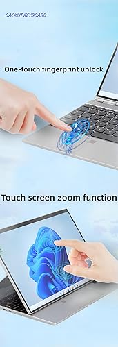 14-inch IPS Touch Screen Computer Tablet Laptop N5105 Office Business Notebook 16G 128G -1TB SSD RGB Windows 11 Touch ID Silver 16G-128G SSD/Intel N5105