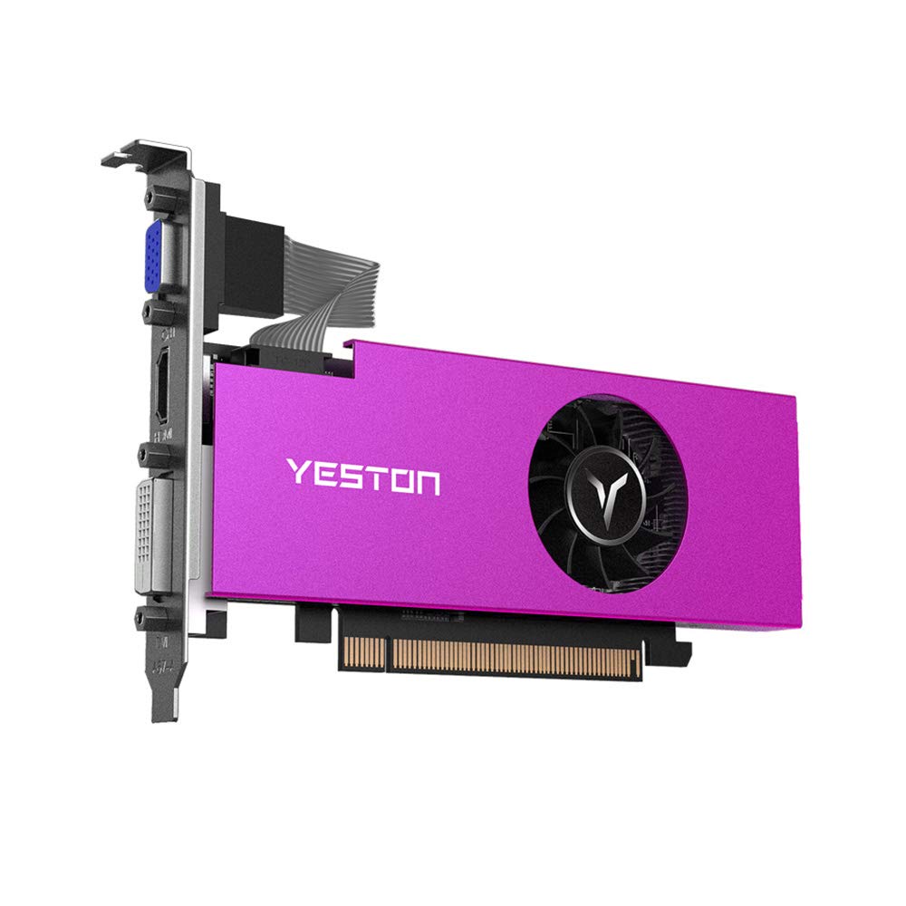 YESTON AMD Radeon RX550 4G D5 LP Gaming Graphics Card Radeon Chill 4GB Memory GDDR5 128Bit 6000MHz VGA + HD + DVI-D GPU,Half Height, Single Slot Graphics Card with Small Blank