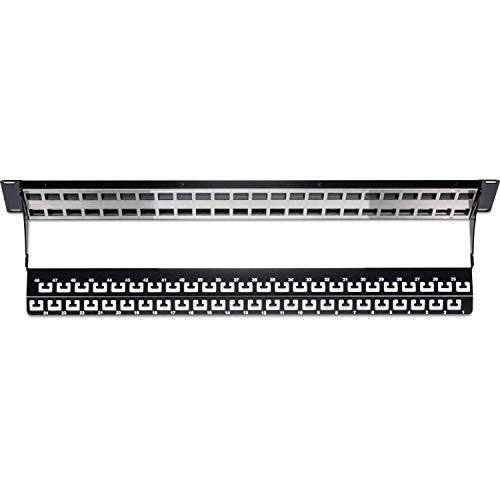 TRENDnet 48-Port Blank Keystone Shielded 2U HD Patch Panel, TC-KP48S, 2U 19” Metal Rackmount Housing, Network Management Panel, Recommended with TC-K06C6A Cat6A Keystone Jacks (Sold Separately)