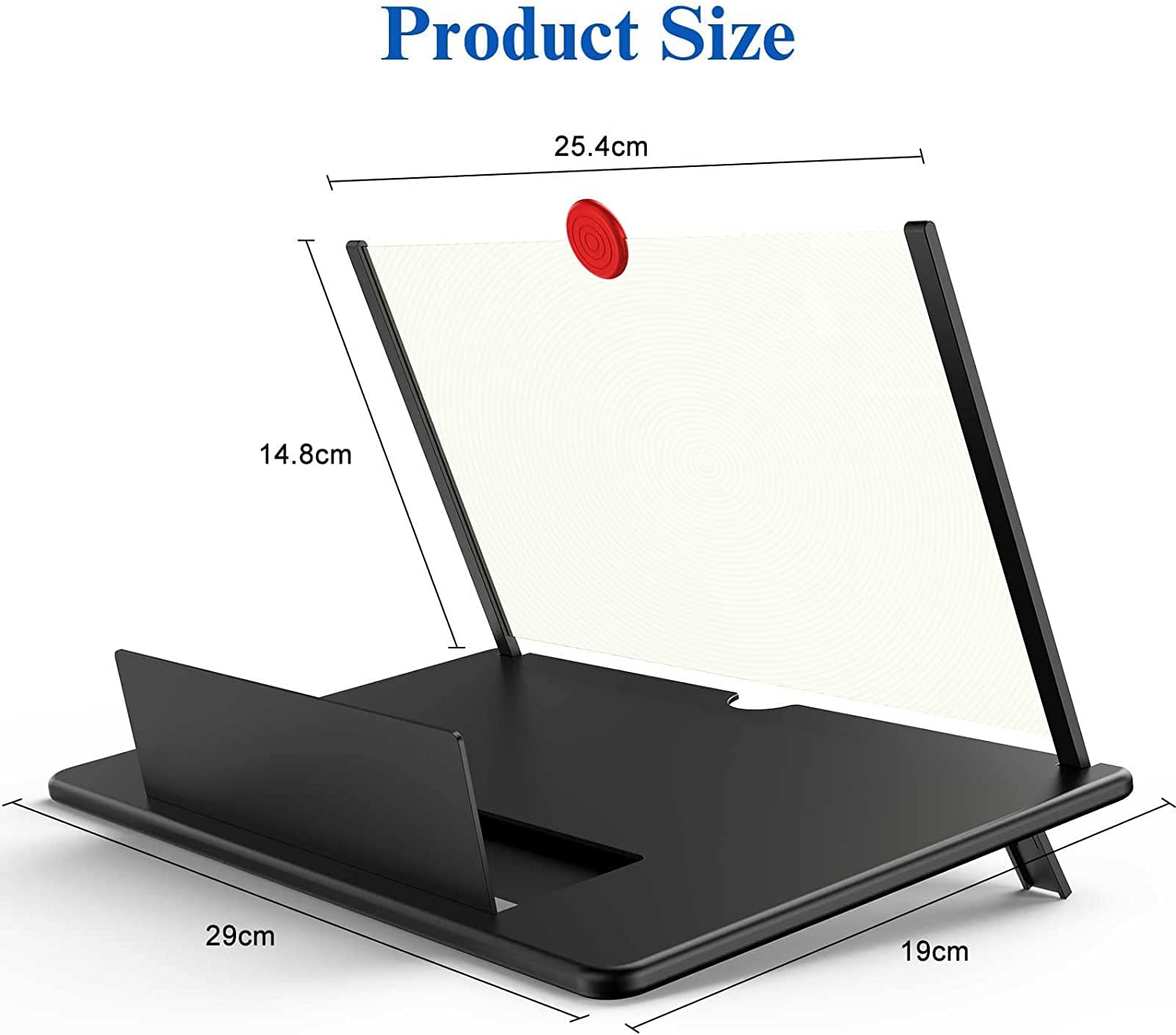 14" Screen Magnifier – 3D HD Cell Phone Magnifing Screen Enlarger Projector for Movies Videos and Gaming – Foldable Phone Stand Holder with Screen Amplifier Compatible with All Smartphones