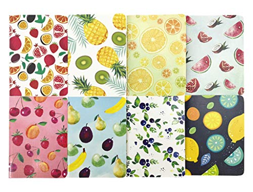 Alimitopia 24pcs Mini Notebook,Portable Pocket Journal Steno Memo Notebook MiniDaily NotePad (Fruit Patterns (24pcs))