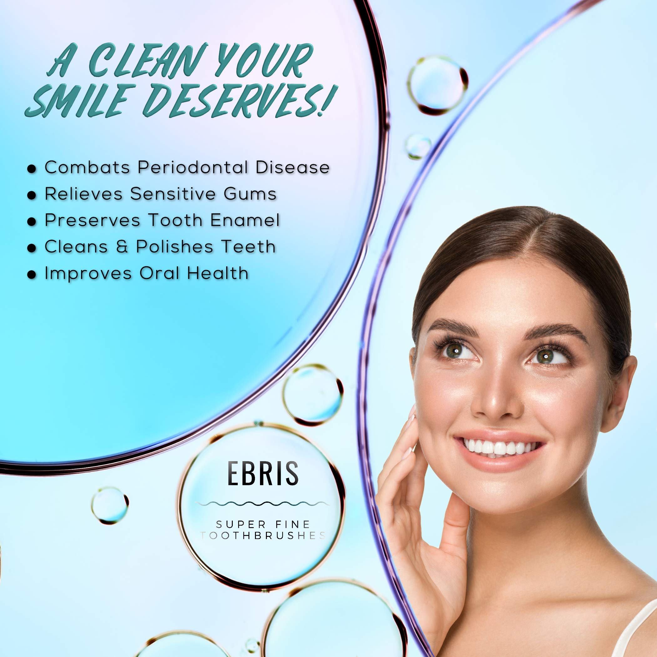 Ebris Saber Series Extra Soft Toothbrushes for Adults (3 Pack) | Soft Bristle Toothbrush, Over 10,000 Nano Sized Charcoal Bristles, Perfect Brush for Teeth Cleaning, Extra Gum Care & Enamel Protection