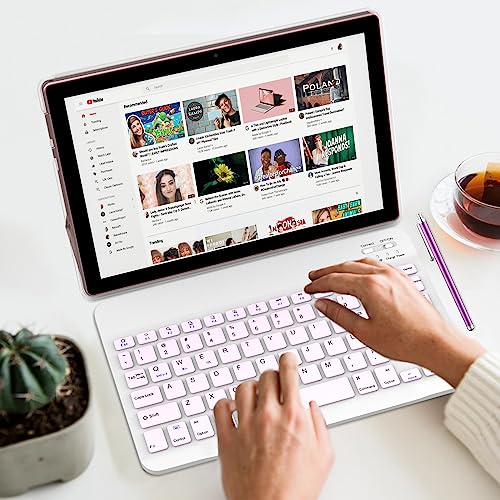 2023 Newest 2 in 1 Tablet with Keyboard, 6GB+128GB/1TB Expandable, 10 inch Tablet Android 11 Tablets Include Mouse Stylus Tempered Film, 5G WiFi 6, 8MP Dual Camera, 1280*800 10" FHD, 6000mAH Tablet PC