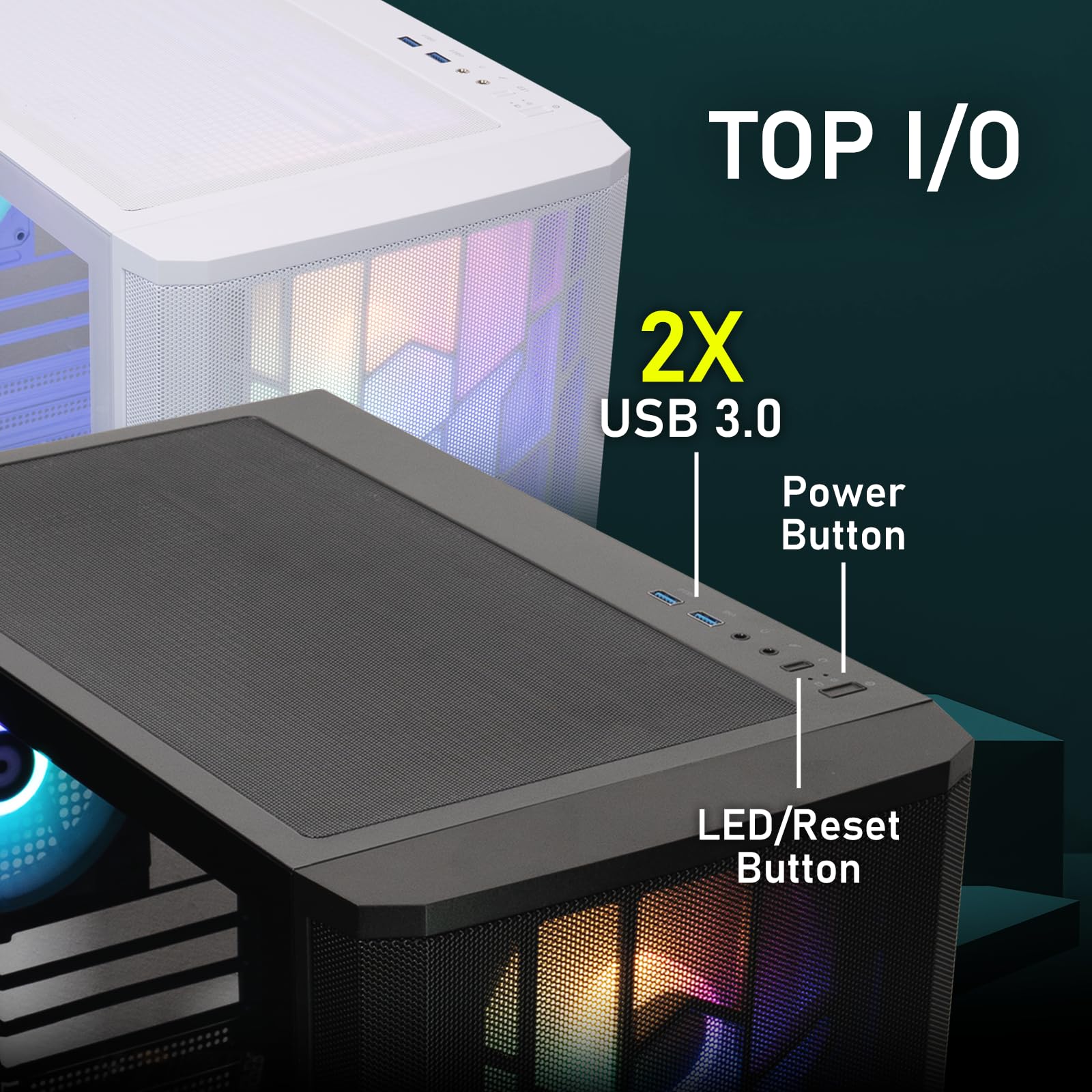 BitFenix Nova Mesh SE 4ARGB High Airflow PC Gaming Case Premium White-GPU Support 357mm- AIO Support 360mm-6+6 Controller (LED/PWM System) Aura SYNC/Mystic Light/RGB Fusion 2.0/Polychrome SYNC