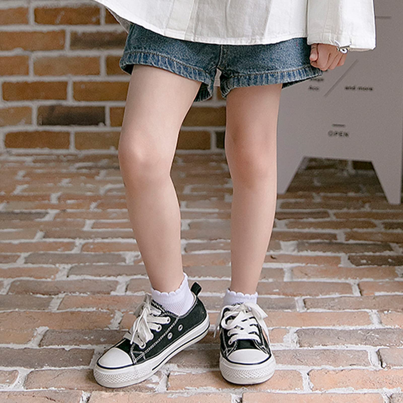 Looching 5 Pack Baby Girls Boys Mesh Thin Socks Cotton White Kids Toddler Soft No Show Ankle Socks 1-12T Kids