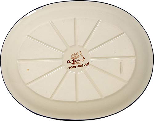 Polish Pottery Large Serving Platter in Floral Garden Pattern painted by Anna Janczyk from Zaklady Boleslawiec, dimensions 13.5" x 11"