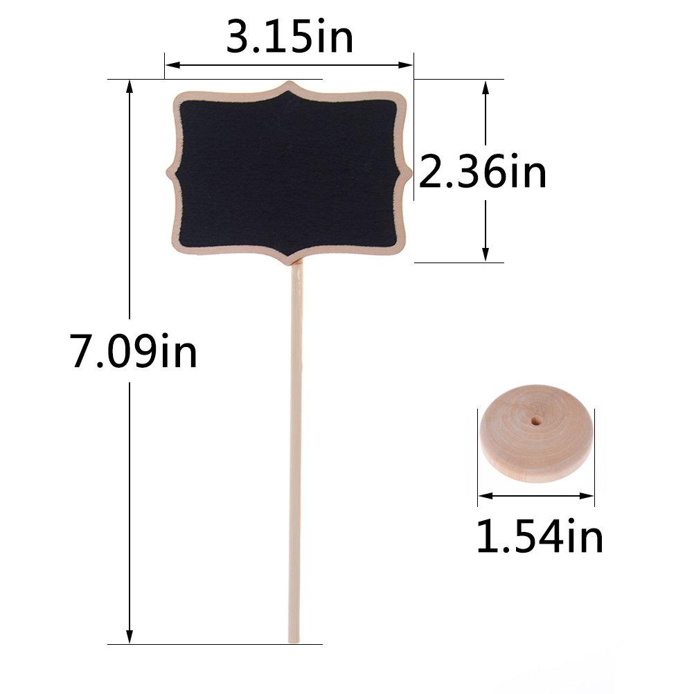 12Pcs Mini Rectangle Chalkboards Black Board with Stand for Message Board Signs Wood Small Chalkboard Signs for Wedding, Birthday Parties, Table Numbers, Food Signs and Special Event Decoration