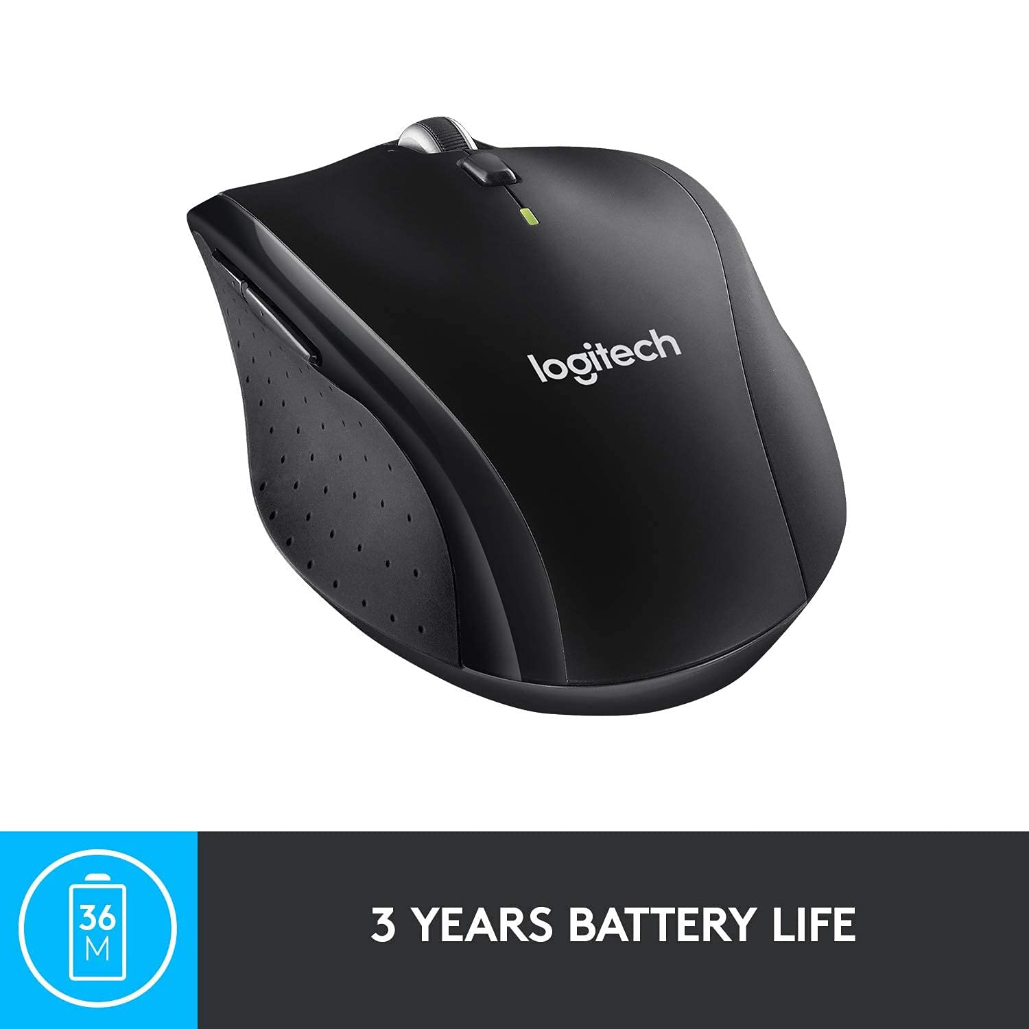 Logitech M705 Wireless Marathon Mouse for PC - Long 3 Year Battery Life, Ergonomic Shape with Hyper-Fast Scrolling and USB Unifying Receiver for Computer and Laptop - Black (Renewed)