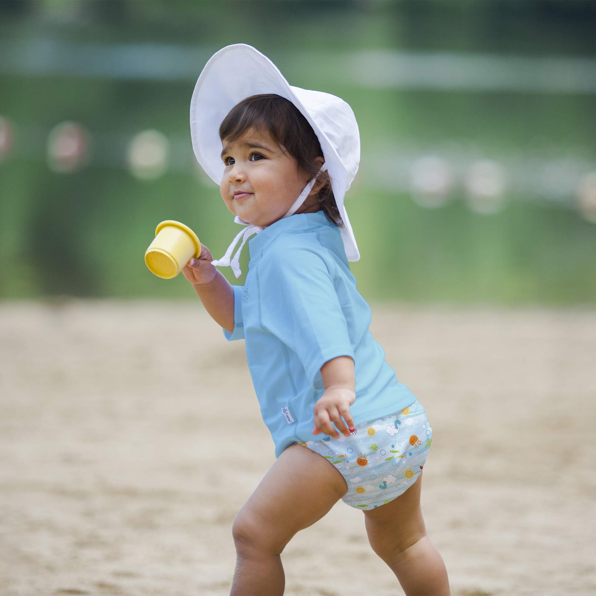 i play. by green sprouts Boys' Reusable Swim Diaper, Light Aqua Sea Friends, 5T