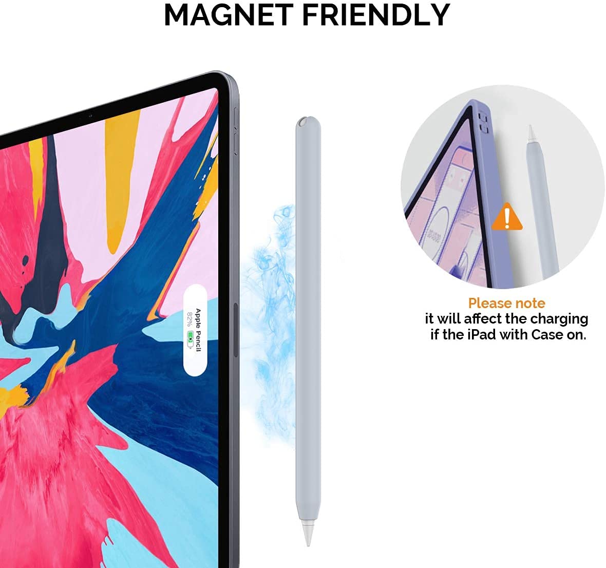 AhaStyle Silicone Case for Apple Pencil 2nd Generation & Apple Pencil Pro (2024) Sleeve Skin Ultra Thin Apple Pencil Protective Cover Compatible with Magnetic Charging and Double Tap (Blue, Pink)