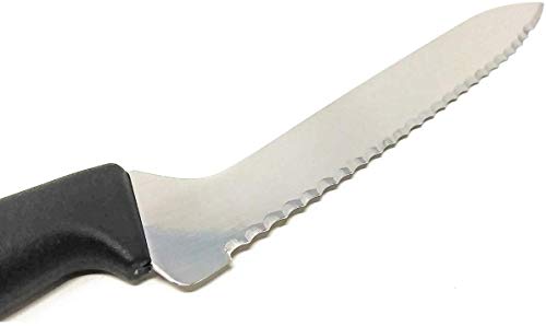 F. Dick Pro-Dynamic 7 Inch Offset Slicing Knife - 7 Inch High-Carbon Stainless Steel Sharp Serrated Blade - For Bread, Sandwiches, Smoked Meats, Vegetables - German Made Knife