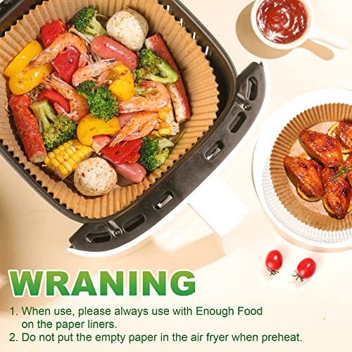 Air Fryer Disposable Paper Liners: 125Pcs 8In Parchment Paper Food Grade Baking Liner for 5-8 QT Airfryer Basket