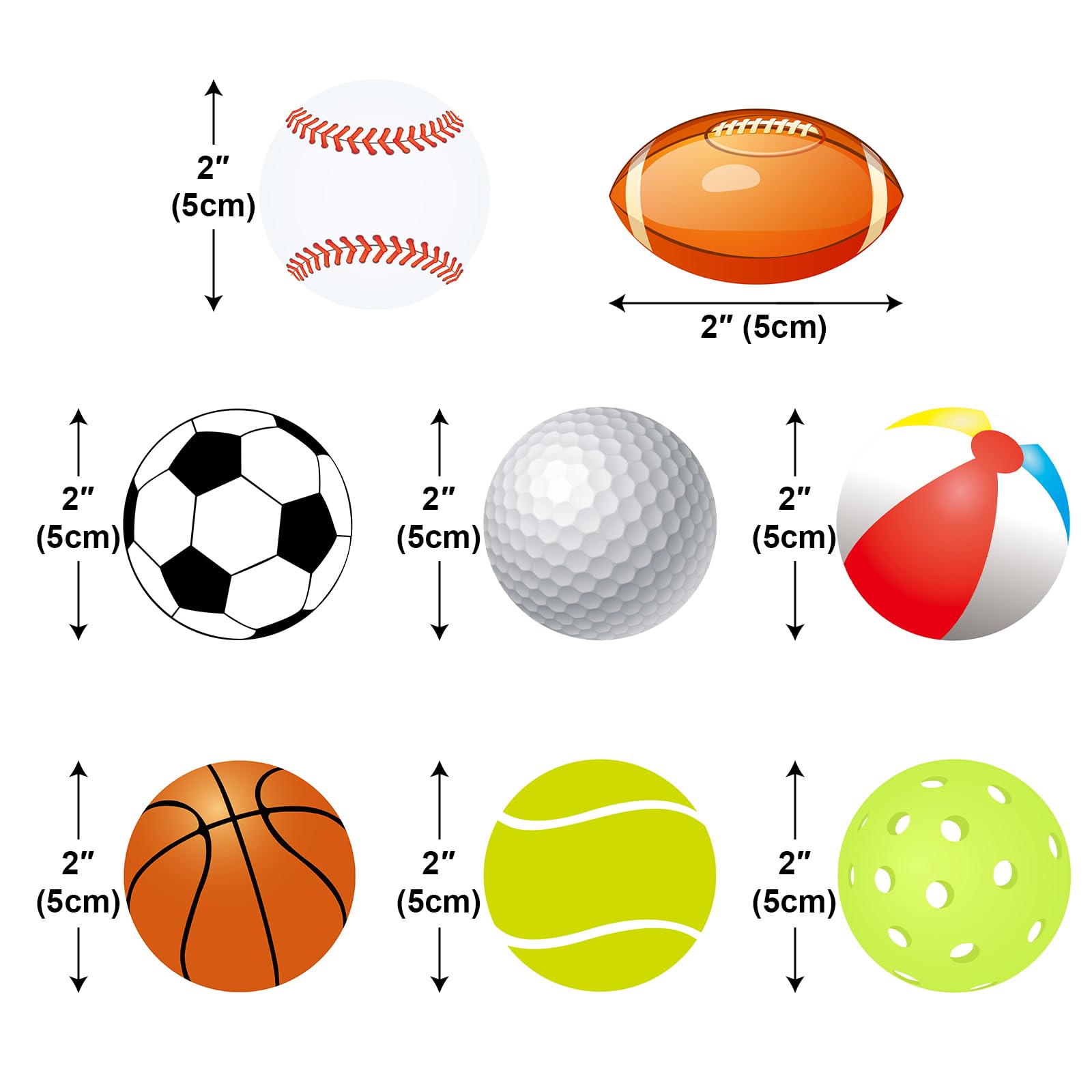 Muka 250 PCS 2" Basketball Stickers, Standard Permanent Self-Adhesive Stickers, Sports Party Supplies