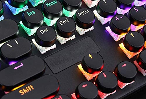 HJJWL Gaming Keyboard and Mouse, Gaming Mechanical Keyboard Blue Red Switch 104key RU/US Wired Keyboard Anti-ghosting RGB/Mix Backlit LED USB for Gamer PC Laptop (Color : White)