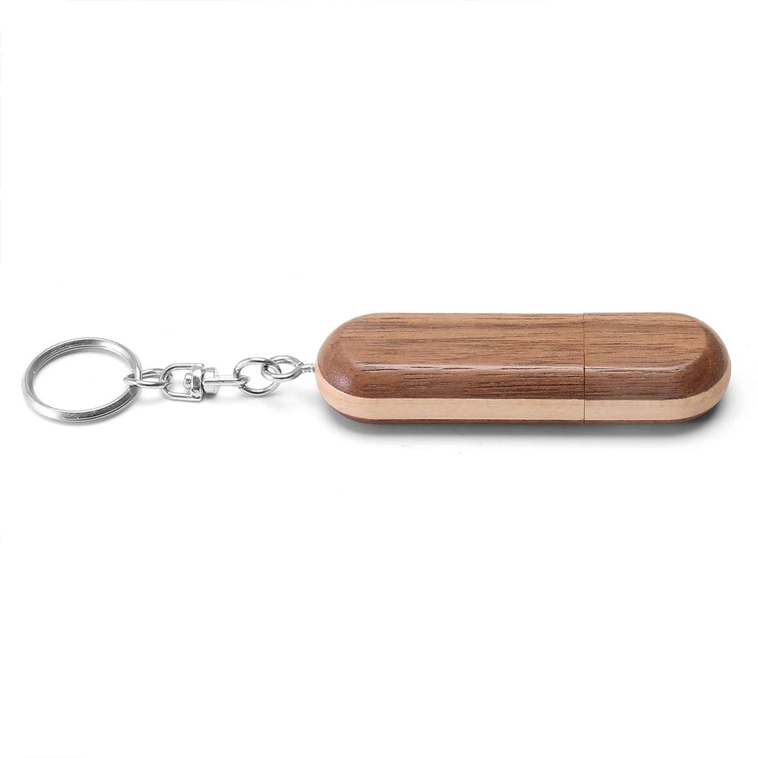 USB 2.0 Flash Drive Two-Color Wood USB 2.0 Memory Stick Pen Drives with Wooden Box (32GB, Tan)