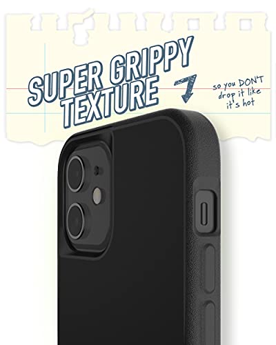 Smartish iPhone 12/12 Pro Slim Case - Gripmunk [Lightweight + Protective] Thin Cover (Silk) - Black Tie Affair