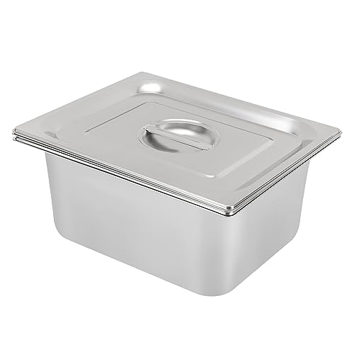 3 Pack Full Size Hotel Pan with Lid Set,1/2 Size 4 Inch,6 Inch Full Size Pan Perforated Steam Pan Steam Table Pan Cover Restaurant Supplies for Kitchen, Steam Table Tray