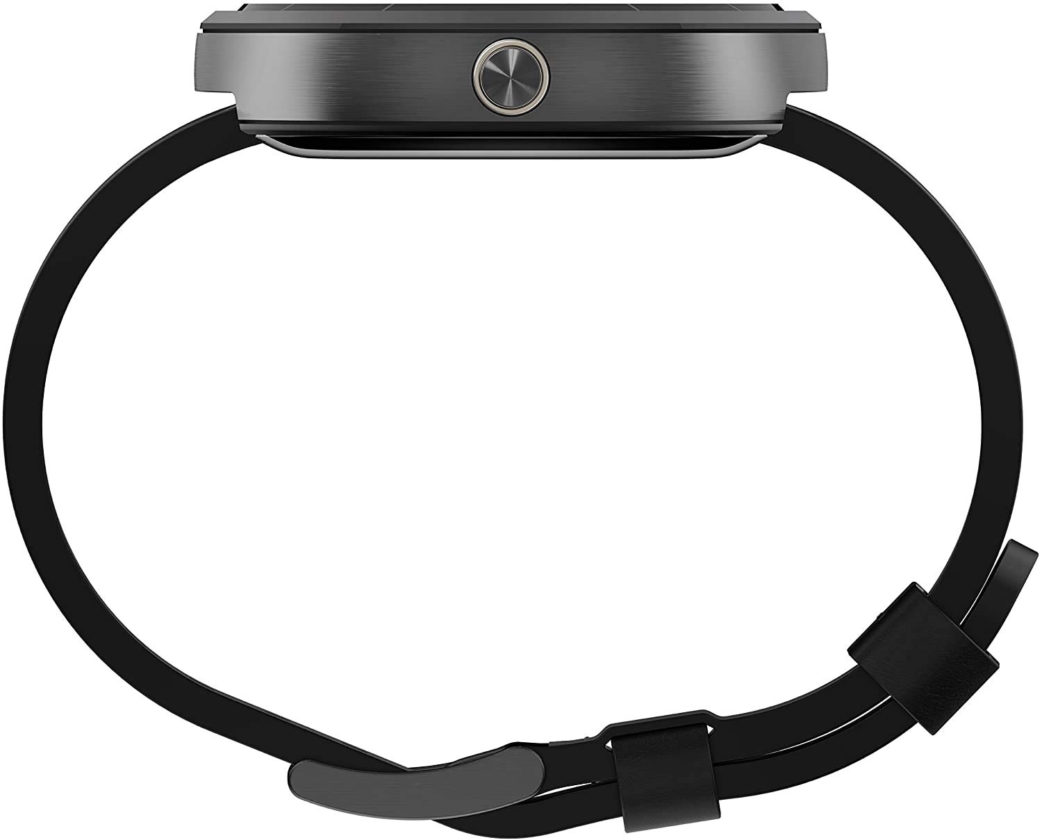 Motorola Moto 360 Timepiece Smart Watch - 1st Gen - Black Leather for Android Smart Phone - with Wall/Car Charger Dock (Renewed)