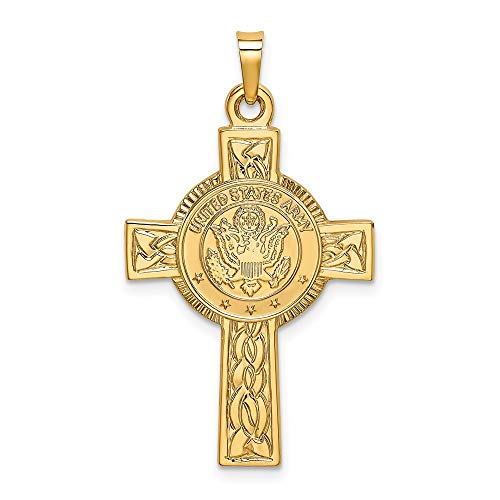 14k Army Insignia Cross Pendant 37mm 21mm style REL114