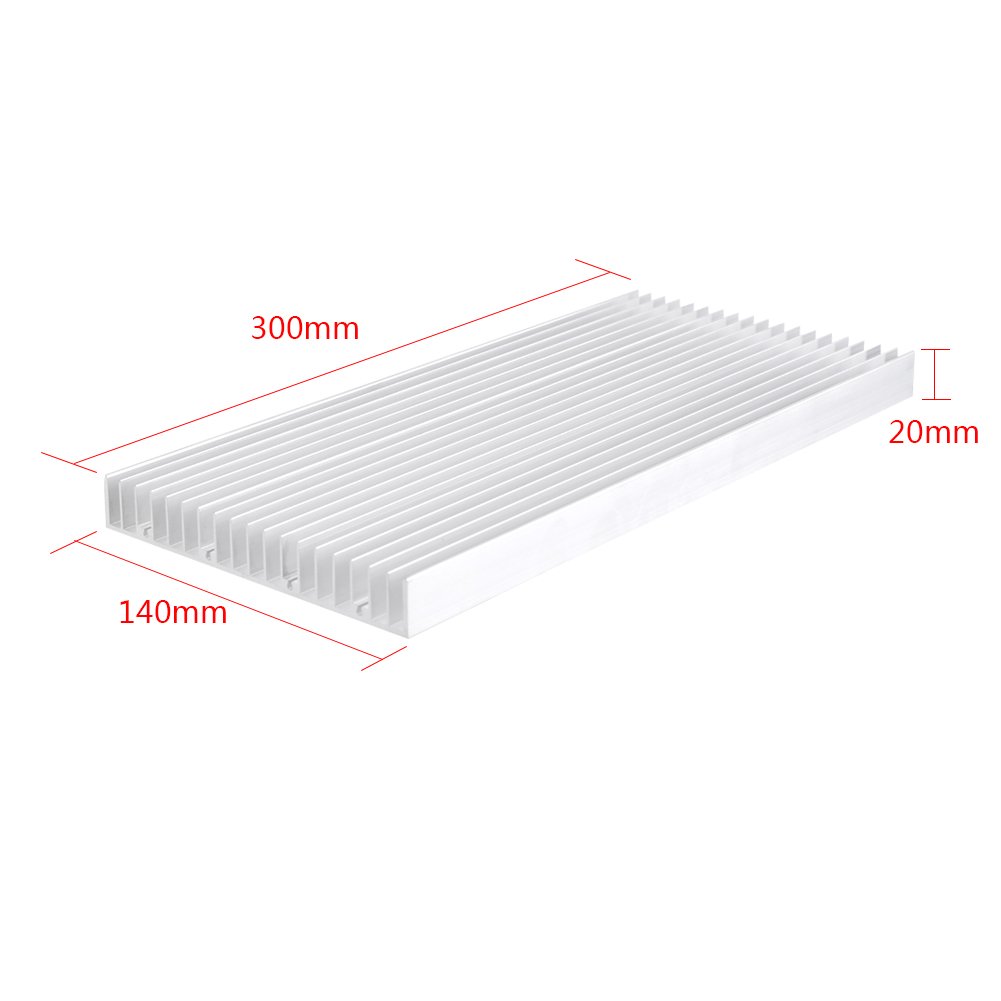 Aluminum Heat Sink Heatsink Module Cooler Fin for High Power Amplifier Transistor Semiconductor Devices with Dense 19 pcs Fins 11.8"(L) x 5.51"(W) x 0.79"(H) / 300 mm (L) x 140 mm (W) x 20 mm (H)