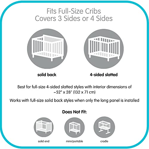 AirflowBaby Mesh Crib Liner β Essential Collection β White 9β β Fits Full-Size Four-Sided Slatted and Solid Back Cribs
