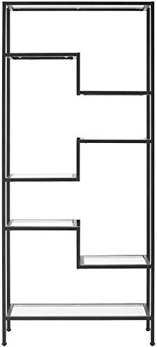 Crosley Furniture Sloane Modern Glass Etagere, Matte Black