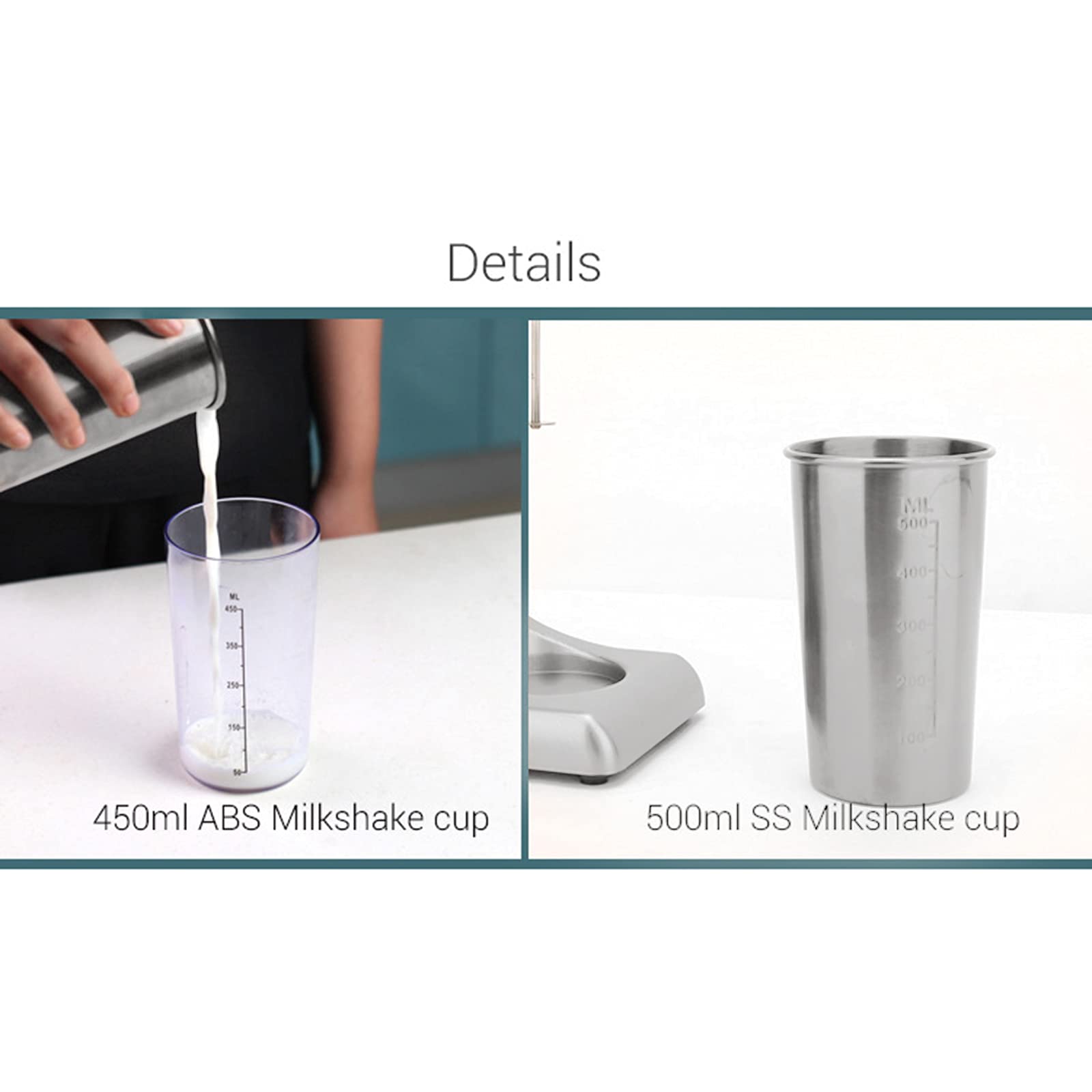 500ml Electric Milkshake Maker Machine 100W Household Commercial Juice Fruit Ice Mixer Single Head Milk Tea Drink Mixer Blenders 110V 23000RPM
