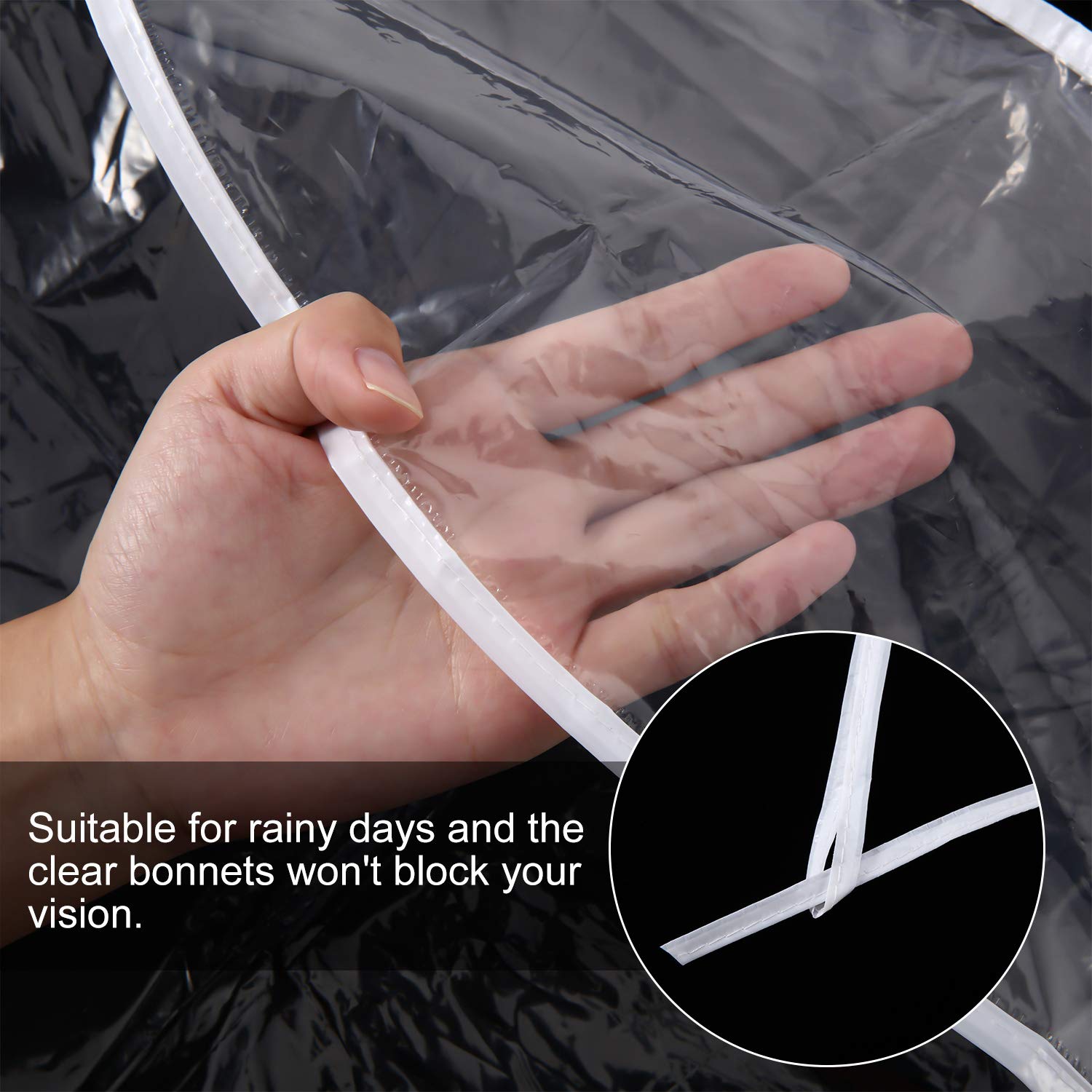 12 Pieces Rain Bonnet with Visor Clear Plastic Rain Hats Waterproof Rain Scarf for Women Lady Rain Wear
