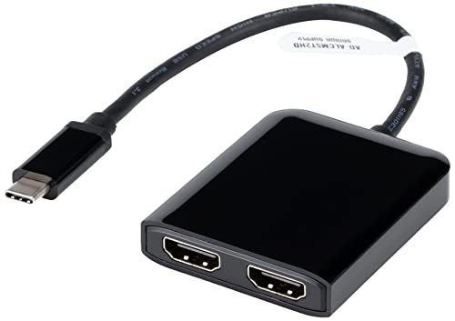 Sanwa Supply AD-ALCMST2HD USB Type-C MST Hub (DisplayPort Alt Mode), Type-C Male (Input) to HDMI Female, 2 Ports (Output)