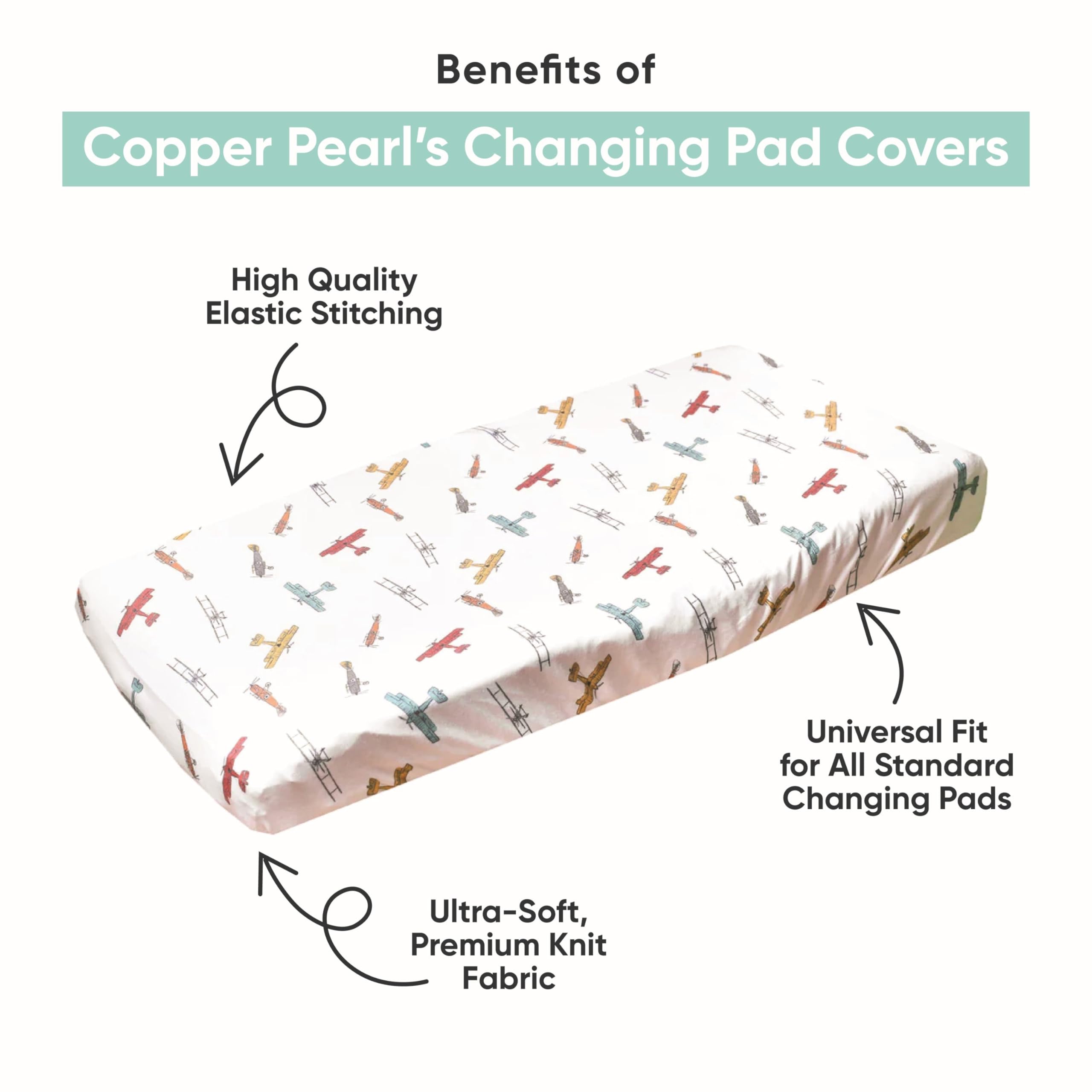 Copper Pearl Premium Knit Changing Pad Cover Soft, Stylish, and Universal Fit for All Standard Diaper Changing Pads, Trendy Design Changing Pad Covers, Dot