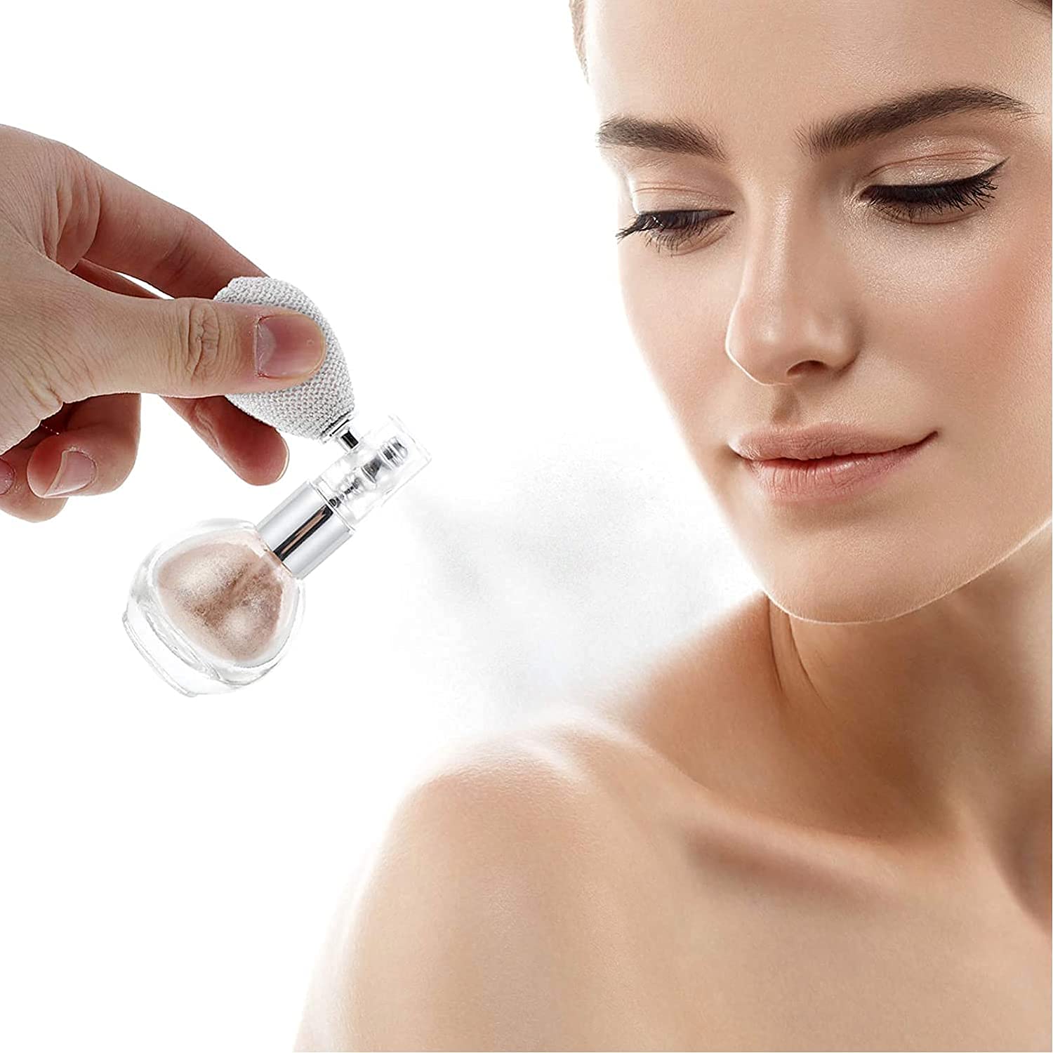 Shimmering Spray Powder Sparkle Powder, Glitter Dust Spray Gloss Powder Spray Contour Make Up Glitter Eyeshadow Pressed Powder Loose Powder Spray for Face Body Hair Nails Makeup (Champagne)