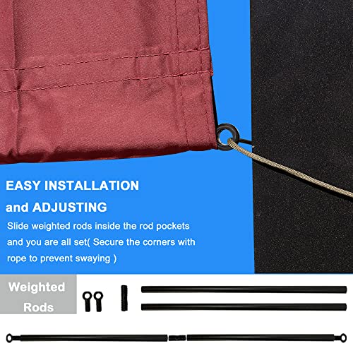 Alion Home Universal Waterproof Pergola Shade Cover β Pergola Replacement Canopy β Outdoor Adjustable Shade Cover with Heavy Duty Weighted Metal Rods (16' x 7', Burgundy Red)