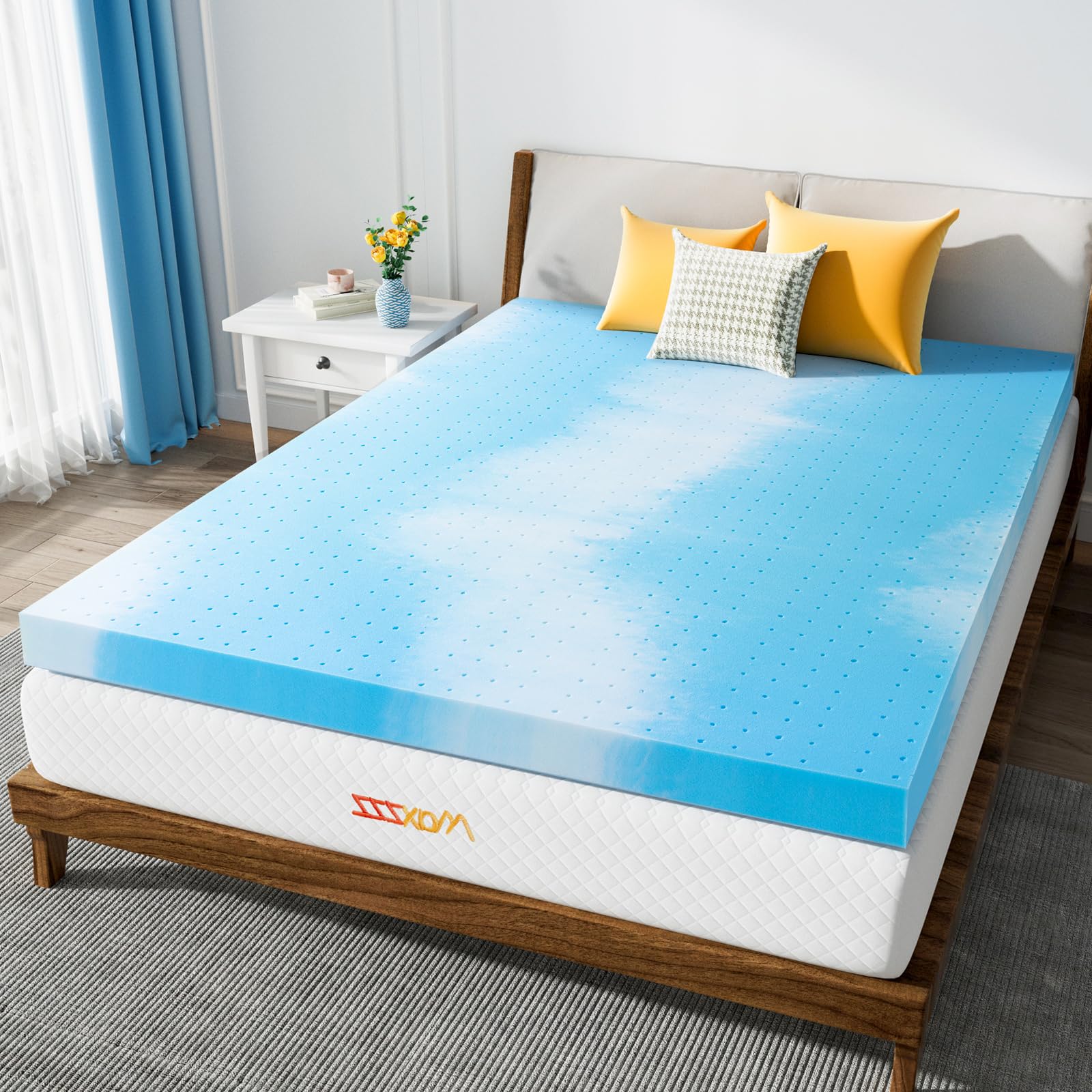 2 Inch Memory Foam Mattress Topper Queen, Gel Foam Queen Size Mattress Topper for Pressure Relief, High Density Cooling Memory Foam Pad, Premium Soft Mattress Topper, Certipur-Us Certified