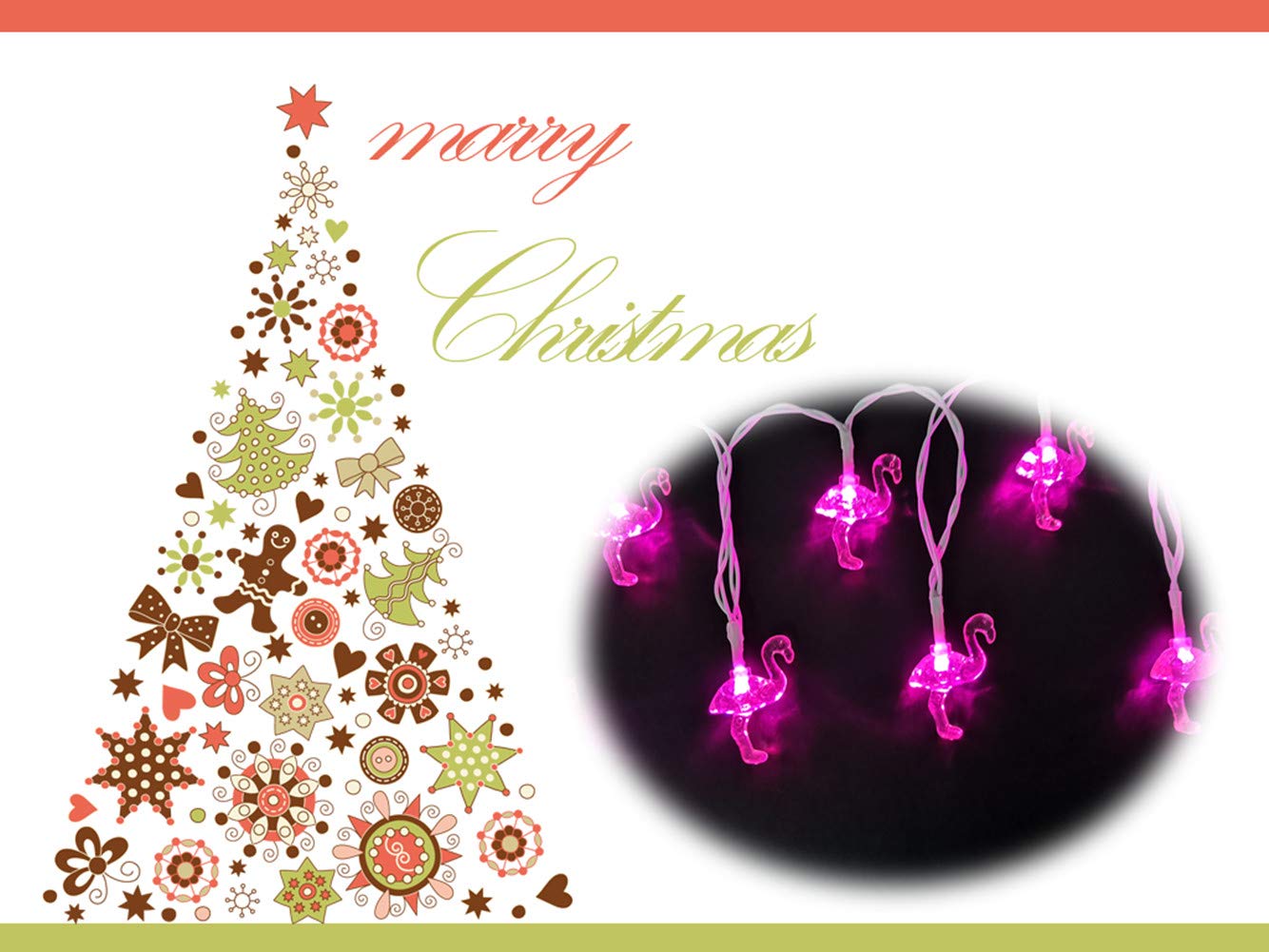 WIND Flamingos Holiday LED Christmas Light Phone Charging Cable, 8 LED Pink 50inch Charger Cord for Phone 14/Pro Max/Pro/Plus,Phone 13/Pro Max/Pro/Mini,12 Pro Max/11 Pro/8/7 Airpods etc