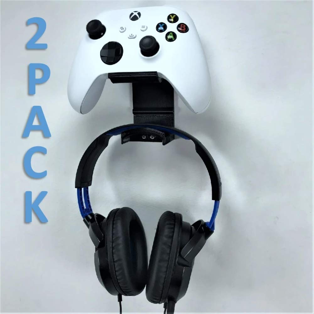 3D Cabin Xbox Controller Wall Mount & Headphone Holder Hanger Bracket (2 Pack) for Xbox Series X/Series S/One/One S/One X Remote Orange x 2