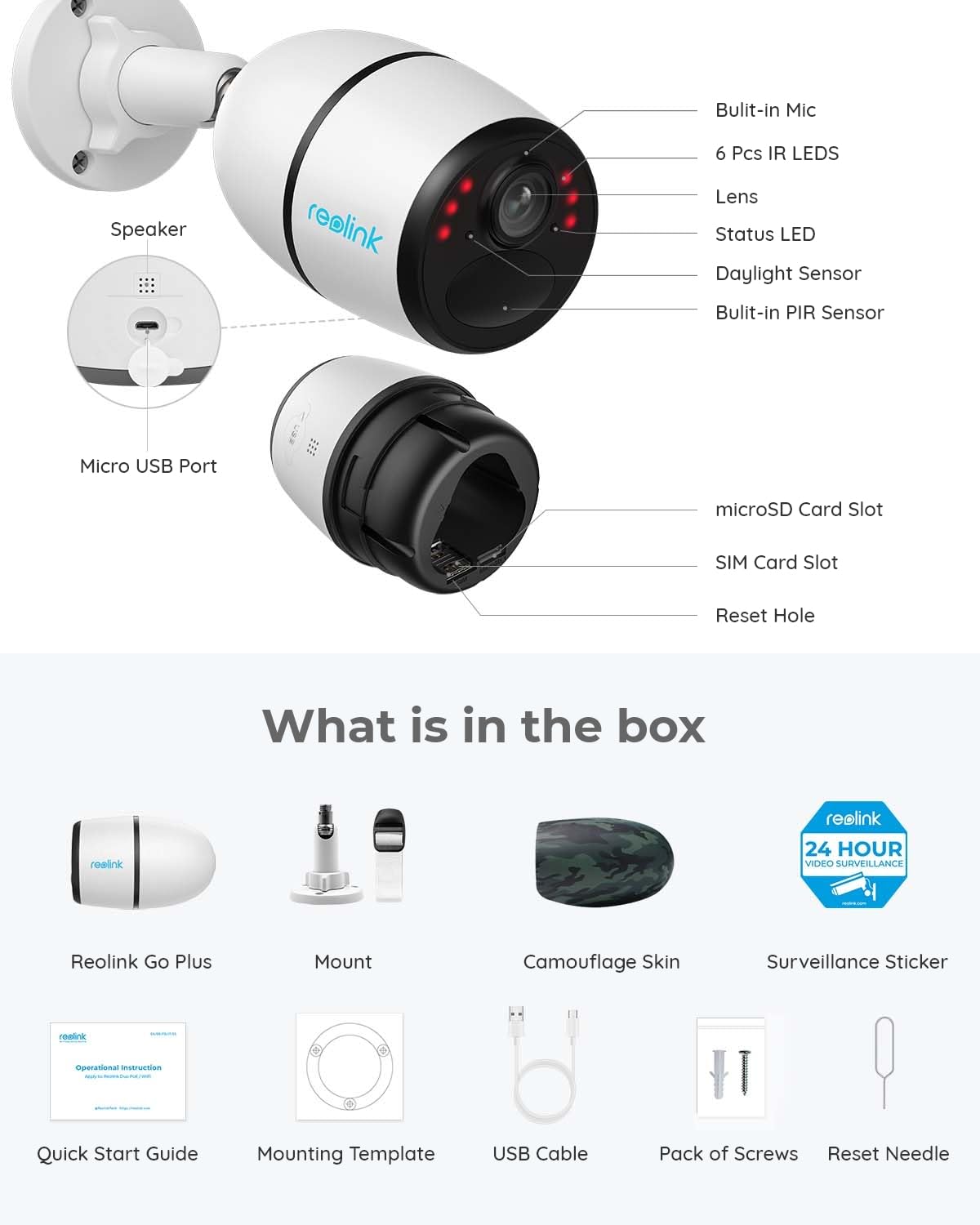 REOLINK Cellular Security Camera Wireless Outdoor, 4G LTE No WiFi Needed, 2K HD with Person/Vehicle Smart Detection & Playback, Rechargeable Battery Powered, Time Lapse, Two-Way Talk, Go Plus