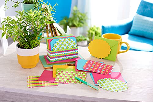 American Greetings Single Panel Blank Cards with Envelopes, Bright Colors, Patterns and Shapes (40-Count)