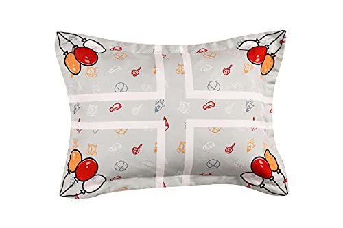 Orange Infinity 4 Piece Dreamland Crib Bedding Sets for Boys and Girls for Standard Size Crib | Nursery Baby Bedding Set of Crib Fitted Sheet, Crib Quilt, Dust Ruffle & Pillow Case, Grey
