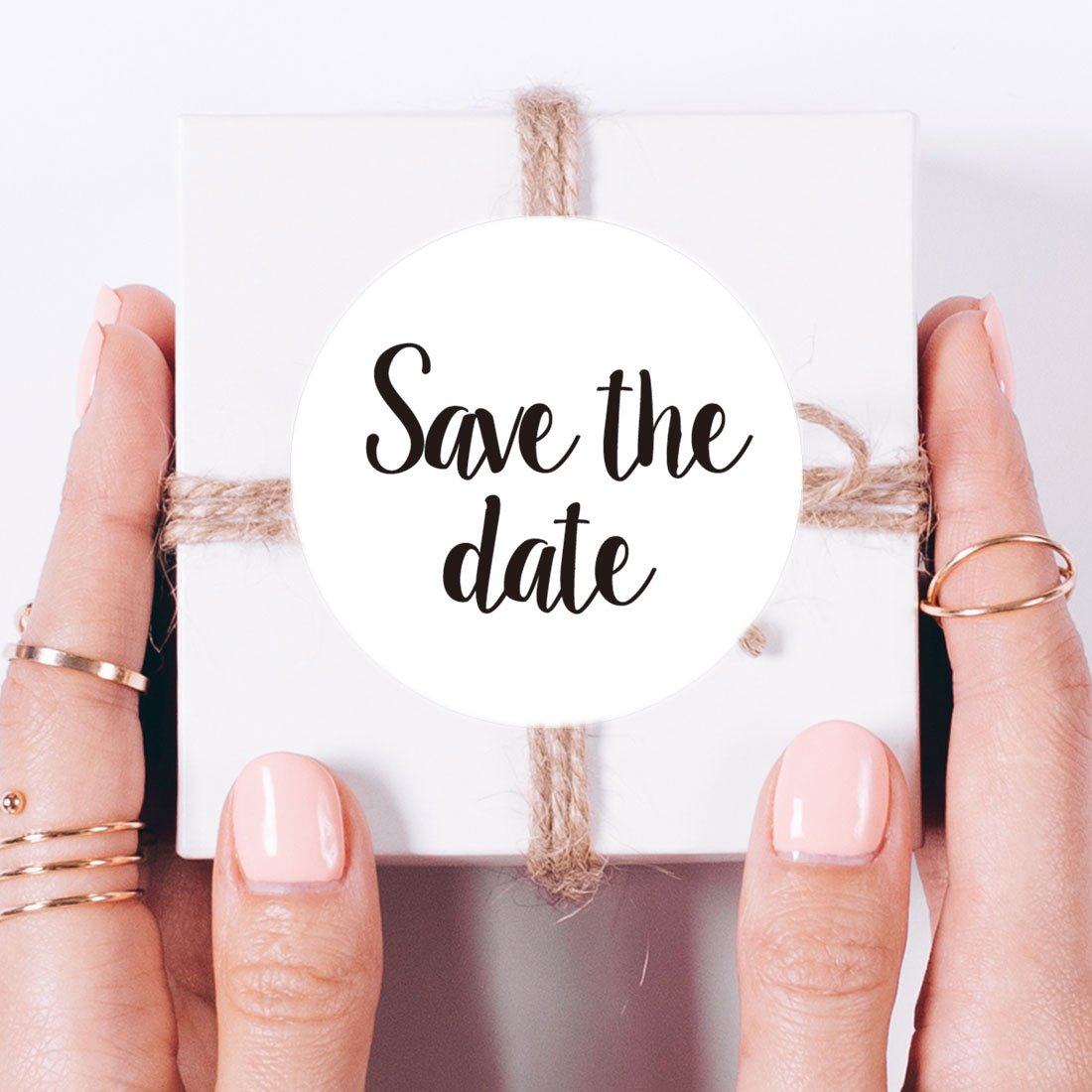 40-Pack, 2inch White Save The Date Stickers, Save The Date Labels, Envelope Seals