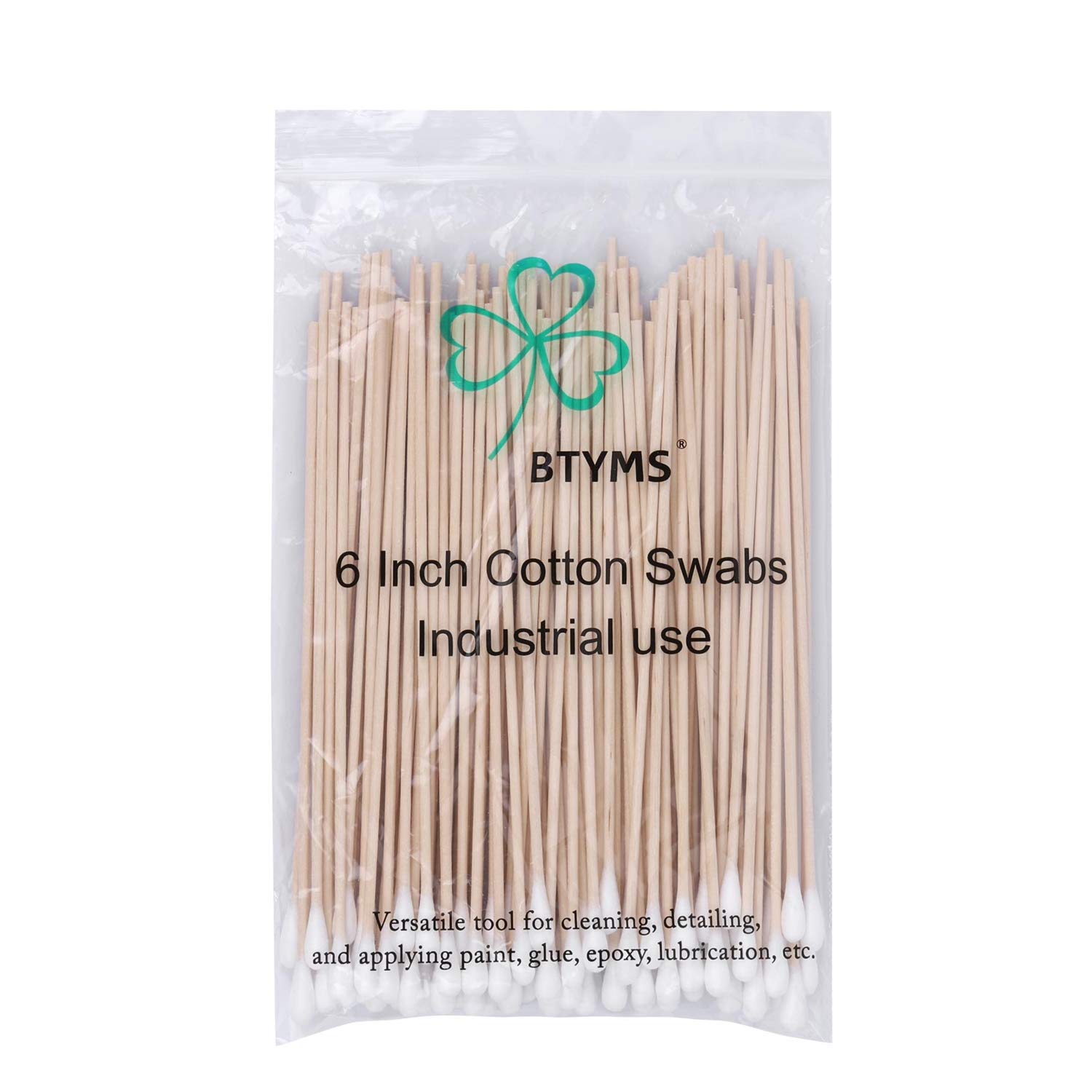 400 Count 6 Inch Long Cotton Swabs with Wooden Handles Cotton Tipped Applicator for Cleaning