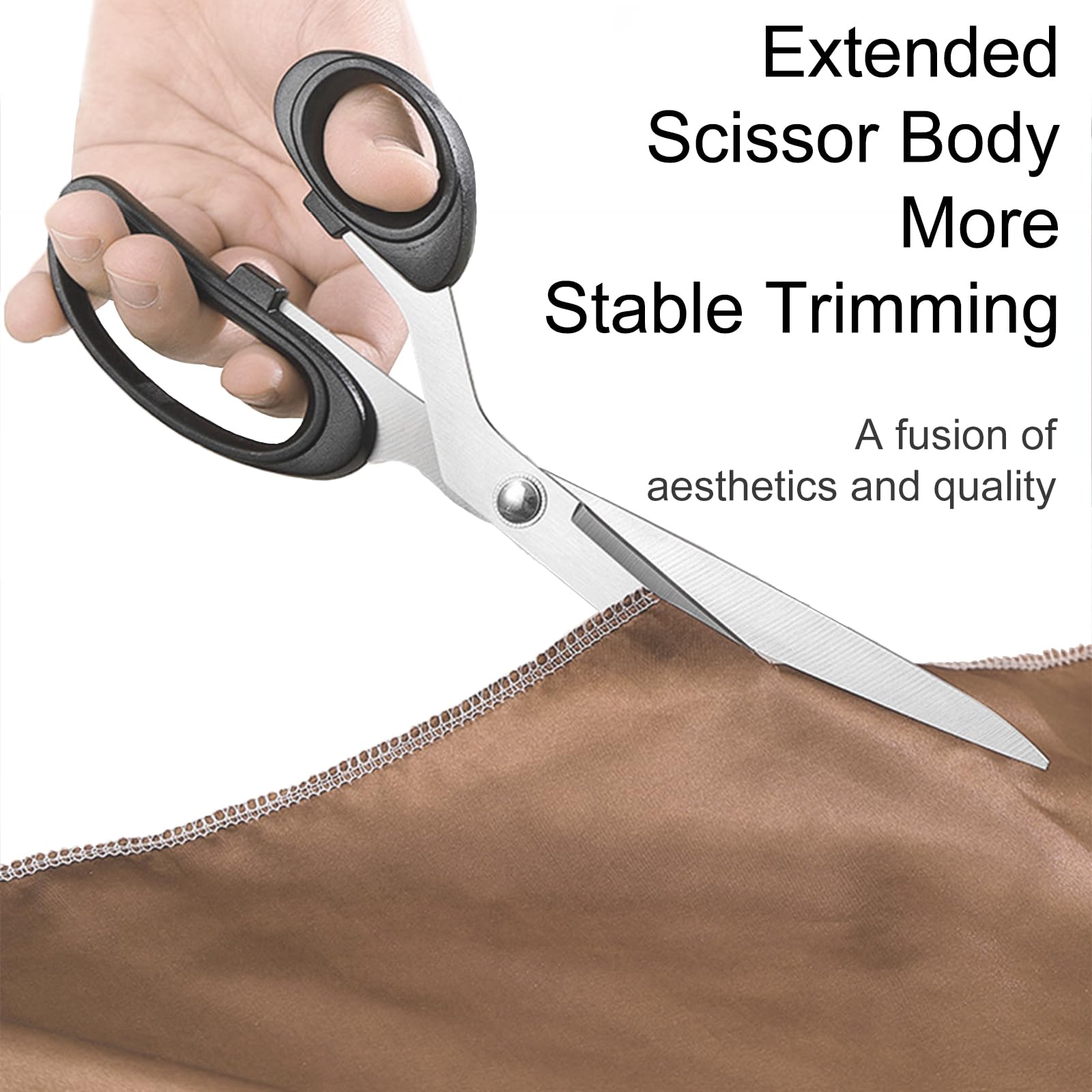 10-Inch All-Purpose Sharp Fabric Scissors - Heavy-Duty Stainless Steel Professional Shears for Cutting Clothes, Leather - Ideal for Tailor, Home, Office Use.