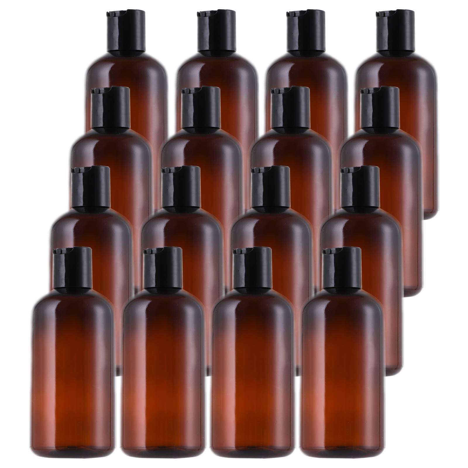 Bekith 16 Pack 8oz Plastic Squeeze Bottles with Disc Cap, Travel Containers For Shampoo, Lotions, Liquid Body Soap, Creams