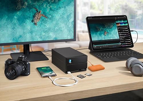LaCie 2big Dock RAID 16TB External HDD - Thunderbolt and USB4 Compatibility, Data Recovery (STLG16000400)