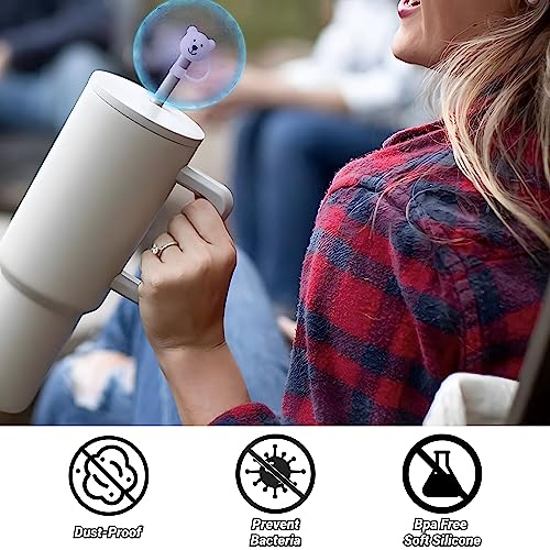 3 Pack Straw Covers Compatible with Stanley 30 40 OZ accessories Tumbler Cups Cartoon Soft Straw Protector Cover - BPA Free Soft Silicone