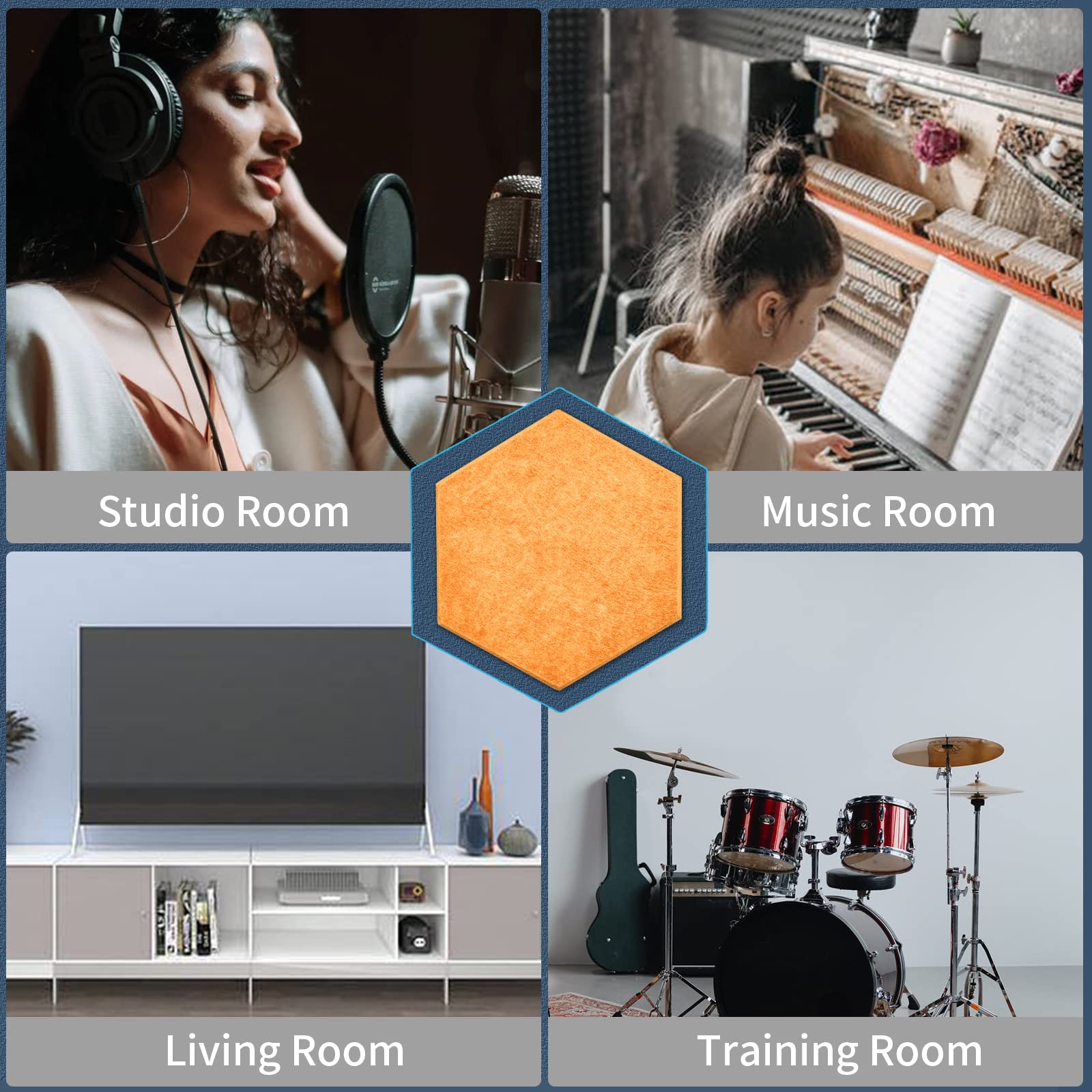 12 Pack Acoustic Panels Sound Proof Padding, 14 X 12 X 0.4 Inches High Density Sound Proof Foam Panels Used in Home & Offices (White)