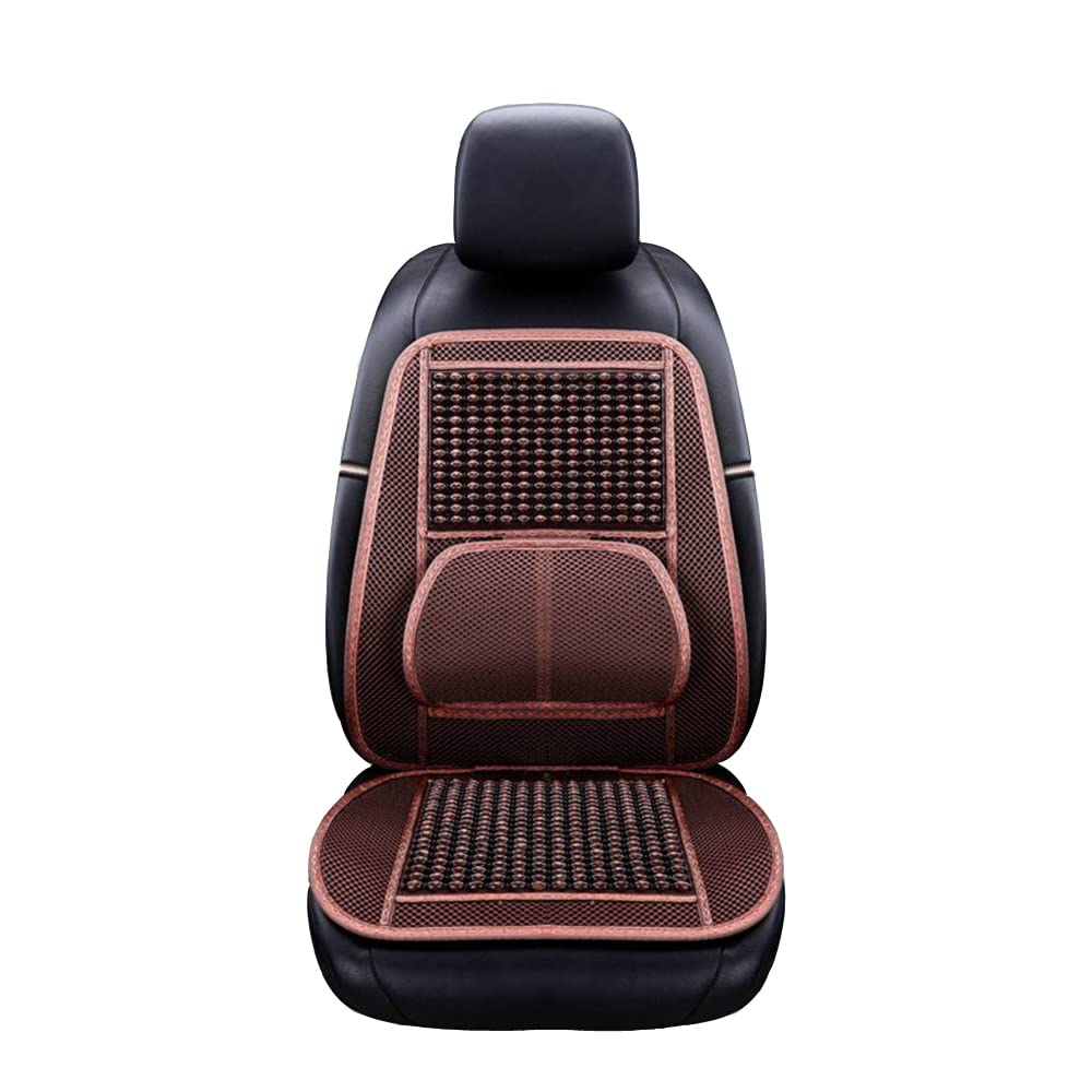 Blueshyhall Seat Cushion, Natural Wood Beaded Comfortable Seat Cover Massaging Driver Cushion for Car Truck (Brown)