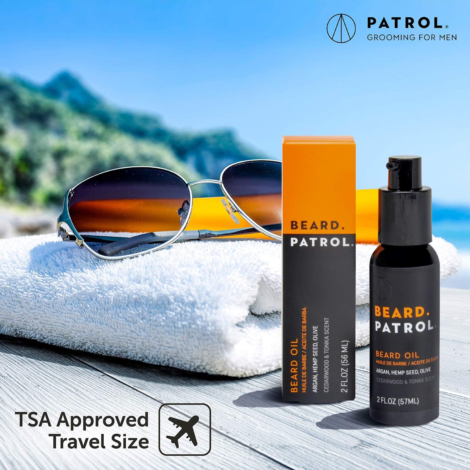 Beard Patrol Men's Beard Oil - Softens, Smooths & Strengthens Beard Growth – Grooming Beard and Mustache Maintenance Treatment - Cedarwood & Tonka