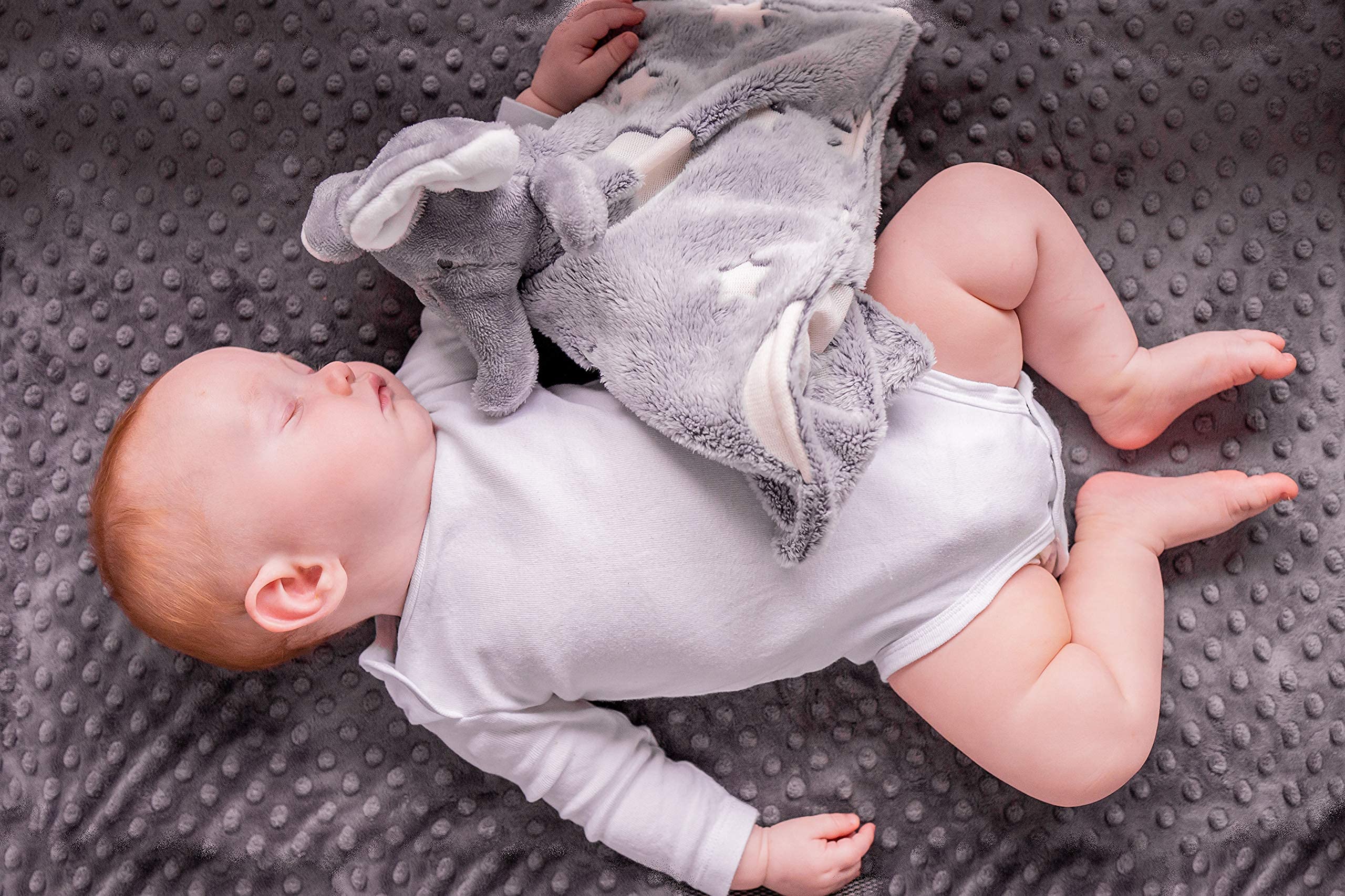 Believe BigDreams Loveys for Babies Girls - Baby Stuffed Animals for Newborn Boy - Grey Polyester Baby Security Blanket Stuffed Elephant for Baby Glows in The Dark…